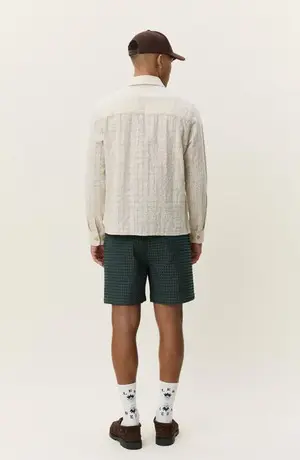 LES DEUX Texture Slub Cotton Overshirt - Ivory