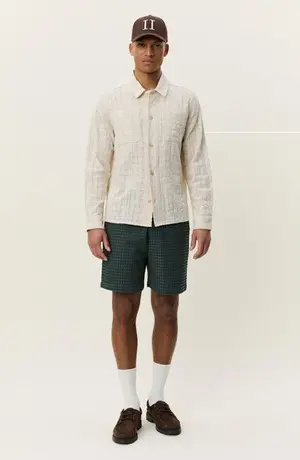 LES DEUX Texture Slub Cotton Overshirt - Ivory