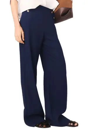 Maje Linen-blend Sailor Trousers