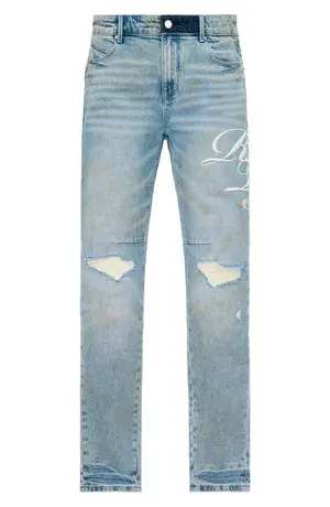 RtA Bryant Skinny Jeans - Ciel Fade Cursive