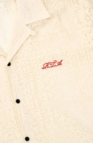 RtA Nathan Oversized Open Weave Button-up Camp Shirt