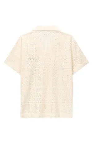 RtA Nathan Oversized Open Weave Button-up Camp Shirt