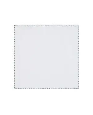 Robert Talbott Carlton Linen Cross Stitch Border Pocket Square - White/green