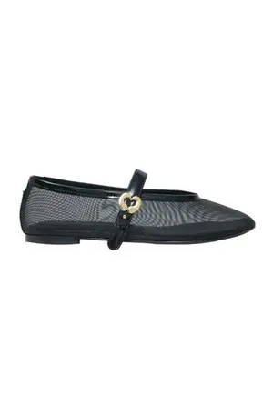 Maje Mesh Ballet Flats - Black