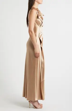 Acler One-shoulder Satin Gown