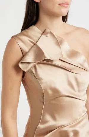 Acler One-shoulder Satin Gown