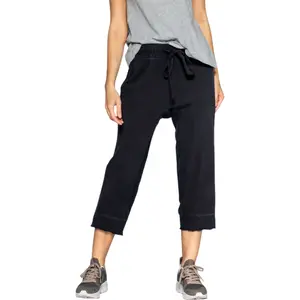Wilt Crop Raw Jogger Easy Fit Pants - Black