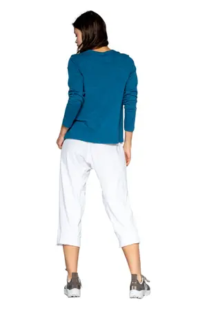 Wilt Crop Raw Jogger Easy Fit Pants - White