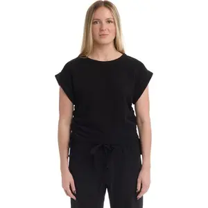 Wilt Round Neck Side Drawstrings Tee - Black