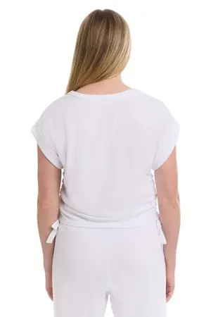 Wilt Round Neck Side Drawstrings Tee - White