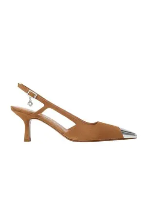 Maje Metallic-toe Suede Pumps