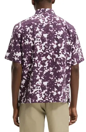 Theory Weekend Short Sleeve Seersucker Button-up Shirt