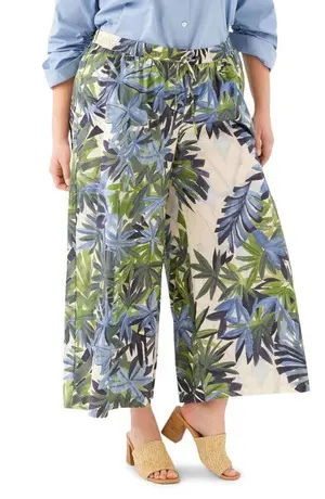 Karen Kane Frond Cotton Wide Leg Pants
