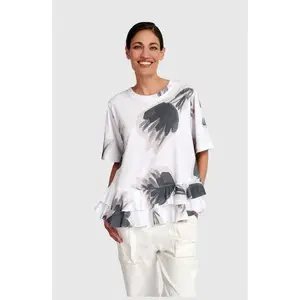 Alembika Fleeting Ruffle Tee - Cloud