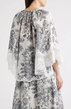 Kobi Halperin Paloma Floral Lace Trim Top