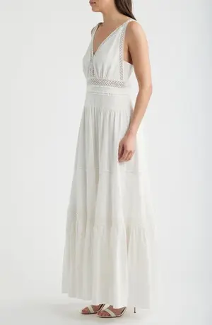 Kobi Halperin Alessia Lace Inset Detail Maxi Dress