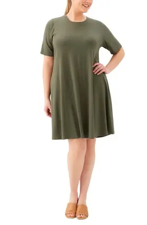 Karen Kane A-line Jersey Mini Dress - Olive