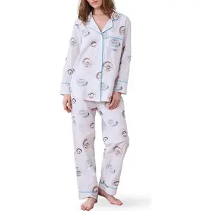 PRINTFRESH Cotton Poplin Pajamas - Pearl