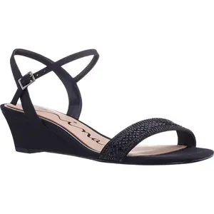 Nina Vonda Ankle Strap Wedge Sandal - Black