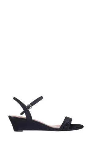 Nina Vonda Ankle Strap Wedge Sandal - Black