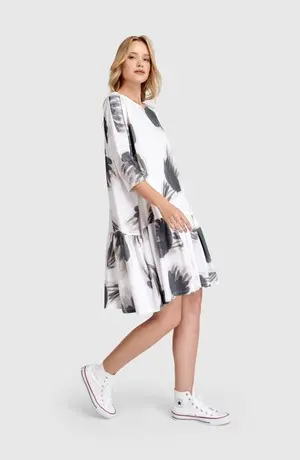 Alembika Feather Flounce Mini Dress
