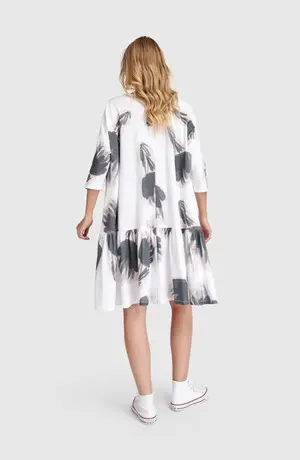 Alembika Feather Flounce Mini Dress