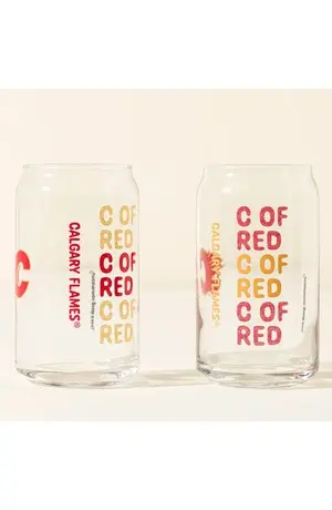 UNCOMMON GOODS Nhl Show Your Spirit! Can-shaped Glass - Calgary Flames