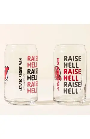 UNCOMMON GOODS Nhl Show Your Spirit! Can-shaped Glass New Jersey Devils
