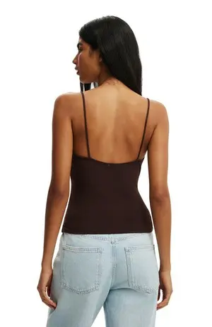 COTTON ON Fern Wrap Cami - Dark Oak