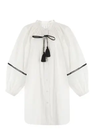 The Shirt By Rochelle Behrens The Minka Shirt Dress - White/black