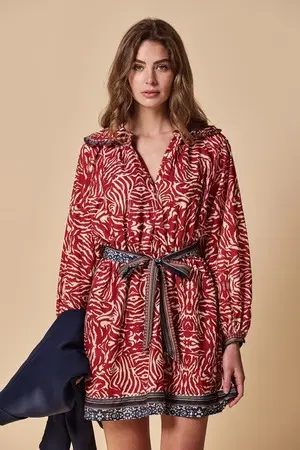 The Shirt By Rochelle Behrens The Taylor Dress - Red