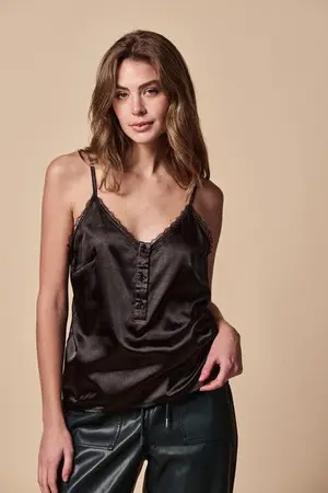 The Shirt By Rochelle Behrens The Cami Shirt - Black