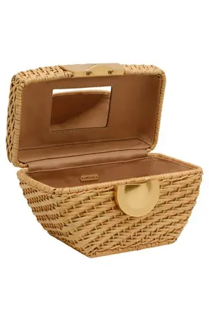 Cult Gaia Tyla Woven Rattan Top Handle Bag