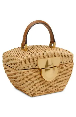 Cult Gaia Tyla Woven Rattan Top Handle Bag