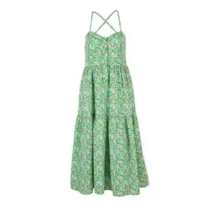 The Shirt By Rochelle Behrens Leora Midi Dress - Green/pink Multi