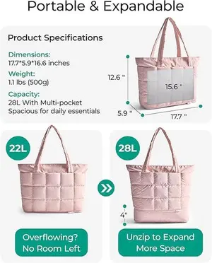 BAGSMART Bubble 22l-28l Puffer Tote