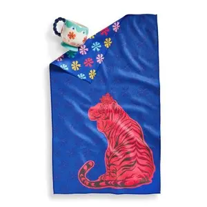 TAG Super Absorbent Kitchen Towel Eclectic Tiger Multi Dishtowel 18 X 30