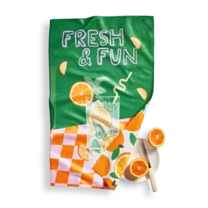 TAG Super Absorbent Kitchen Towel Fresh And Fun Multi Dishtowel 80% Recycled Polyester 18x30 - Multicolored