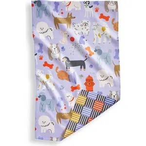 TAG Super Absorbent Kitchen Towel All The Dogs Multi Dishtowel 80% Recycled Polyester 18x30 - Multicolored
