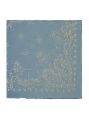 Gerard Darel Dorine Square Paisley Print Scarf - Indigo