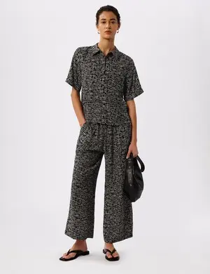 Whistles Woven Grid Crop Trouser