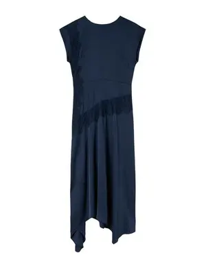 Whistles Lace Insert Asymmetric Midi Dress