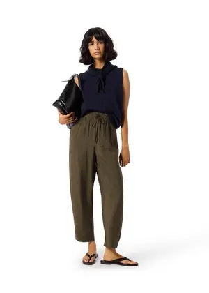 Whistles Linen Elasticated Drawcord Trousers