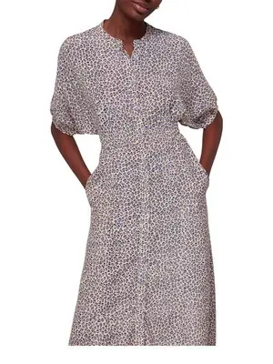 Whistles Dashed Leopard Midi Dress