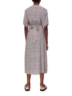 Whistles Dashed Leopard Midi Dress