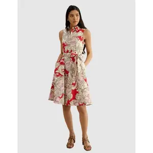 HOBBS LONDON Beki Printed Collar Shirt Dress - Redmulti