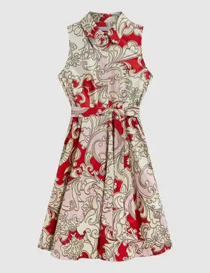 HOBBS LONDON Printed Collar Shirt Dress - Redmulti