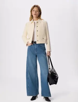 Whistles Cropped Boucle Jacket