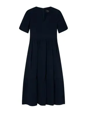 Whistles V-neck Textured Midi Dress