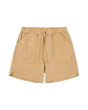 AMUNDSEN Traveller Linen Blend Shorts - Khaki